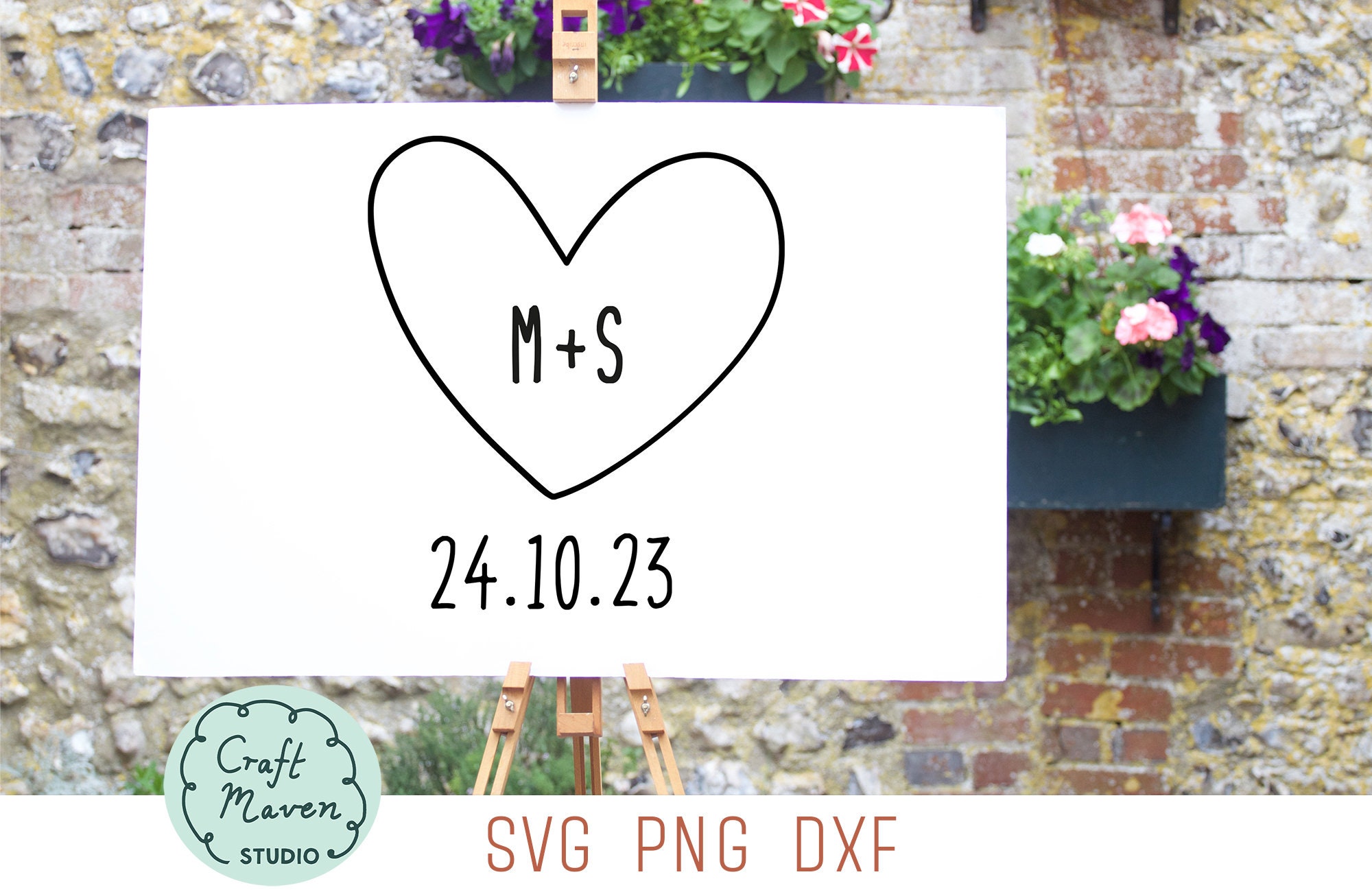 Initials SVG Heart Initial SVG SVG for Couples - Etsy