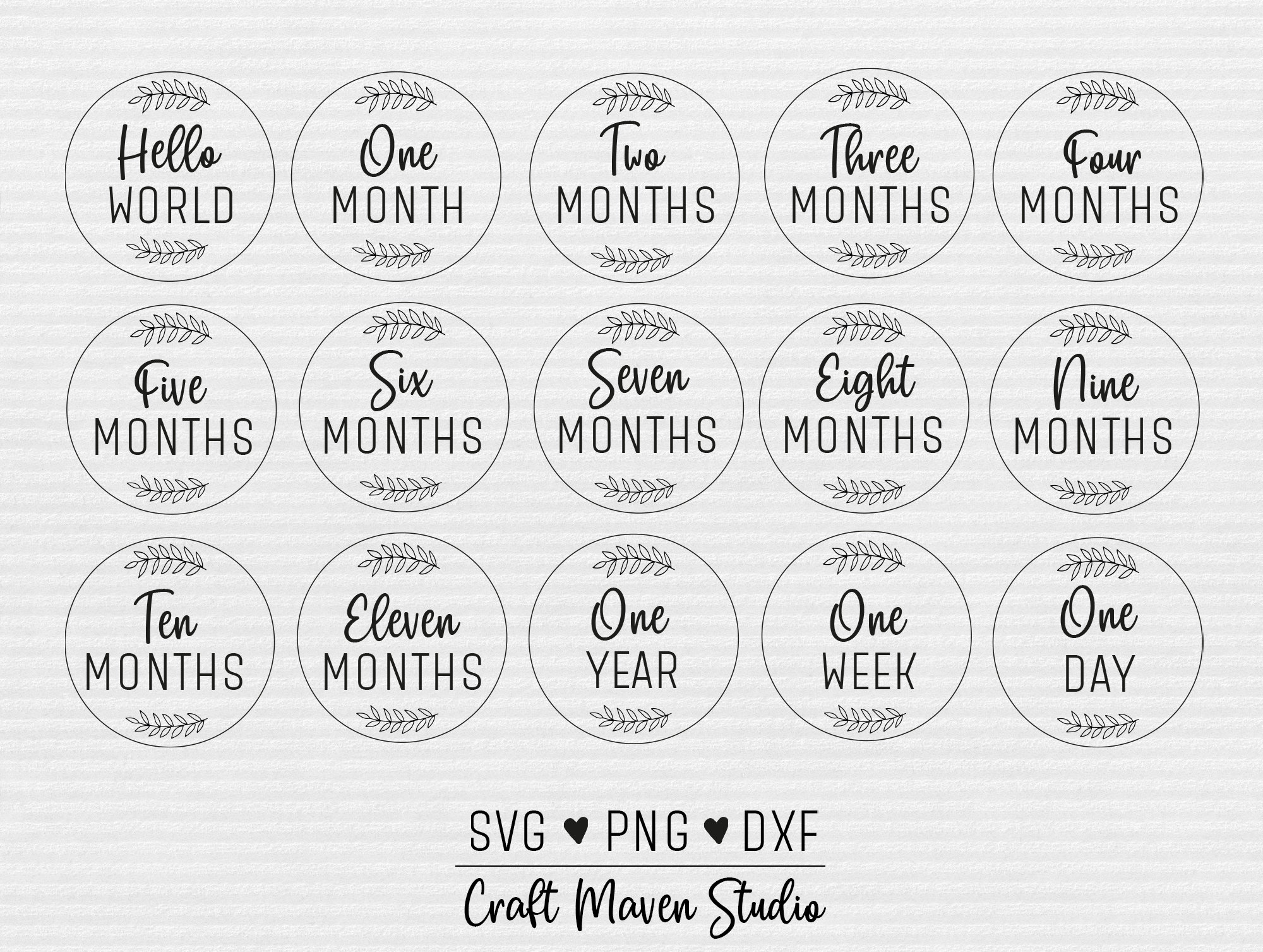 Milestone Discs SVG Baby Milestone SVG Files Baby Monthly - Etsy