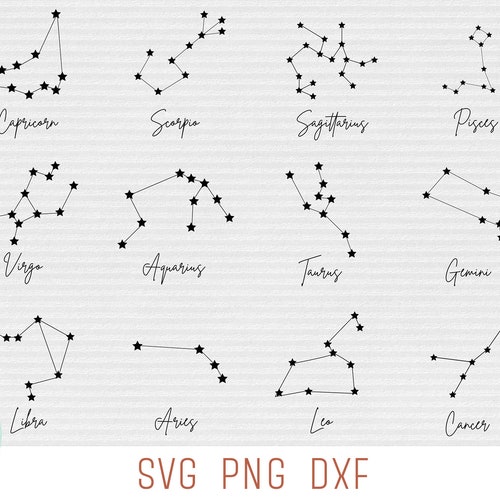 Zodiac SVG Bundle Astrology Horoscope Signs - Etsy