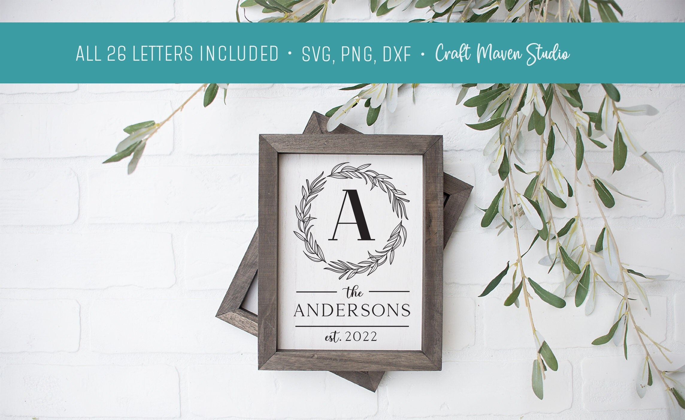 Family Name Monogram Svg Custom Last Name Sign Svg Surname - Etsy