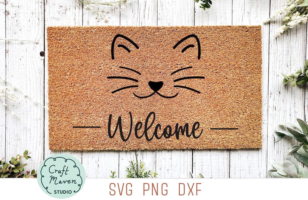 Cat Welcome Mat SVG, Front Door Mat SVG, Welcome Mat PNG, Welcome Sign ...