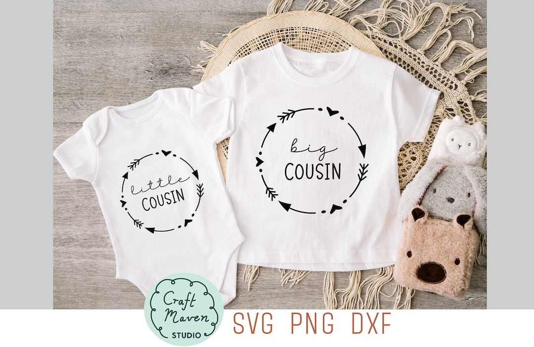 Big Cousin Little Cousin Family SVG Set, Big Cousin Svg, Little Cousin ...