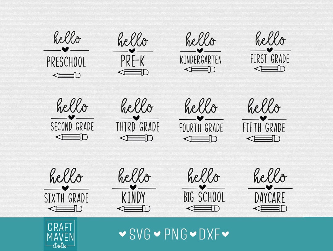 Back to School SVG Bundle, Hello Big School SVG, Hello Pre-k SVG, Hello ...