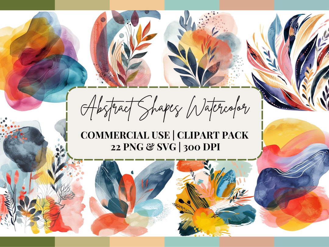 Abstract Shapes Clipart Png Watercolor Blobs Clipart Watercolor Png Svg ...