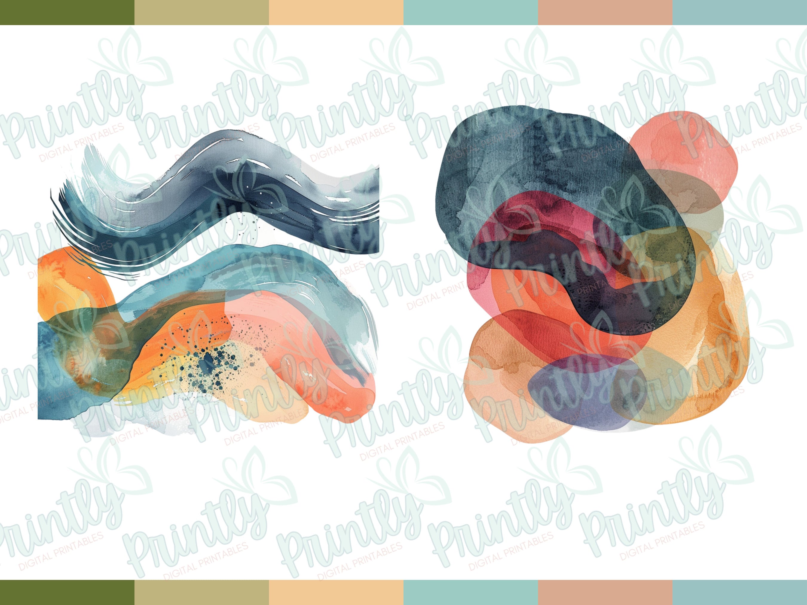 Abstract Shapes Clipart Png Watercolor Blobs Clipart Watercolor Png Svg ...