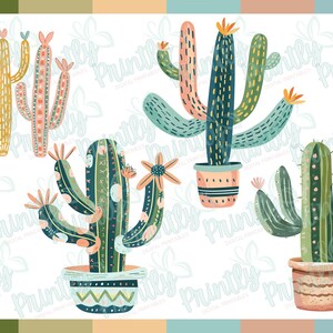 Boho Cactus Plant Plants Png Clipart Cute Plant Clipart Png Pot Plant ...
