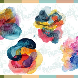 Abstract Shapes Clipart Png Watercolor Blobs Clipart Watercolor Png Svg ...