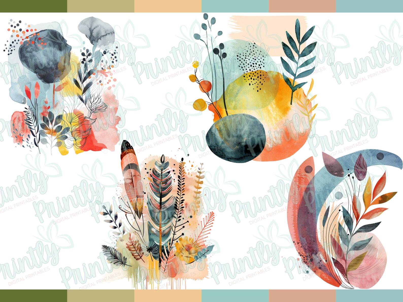 Abstract Shapes Clipart Png Watercolor Blobs Clipart Watercolor Png Svg ...