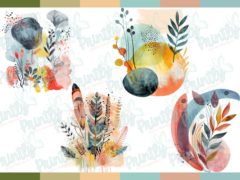 Abstract Shapes Clipart Png Watercolor Blobs Clipart Watercolor Png Svg ...