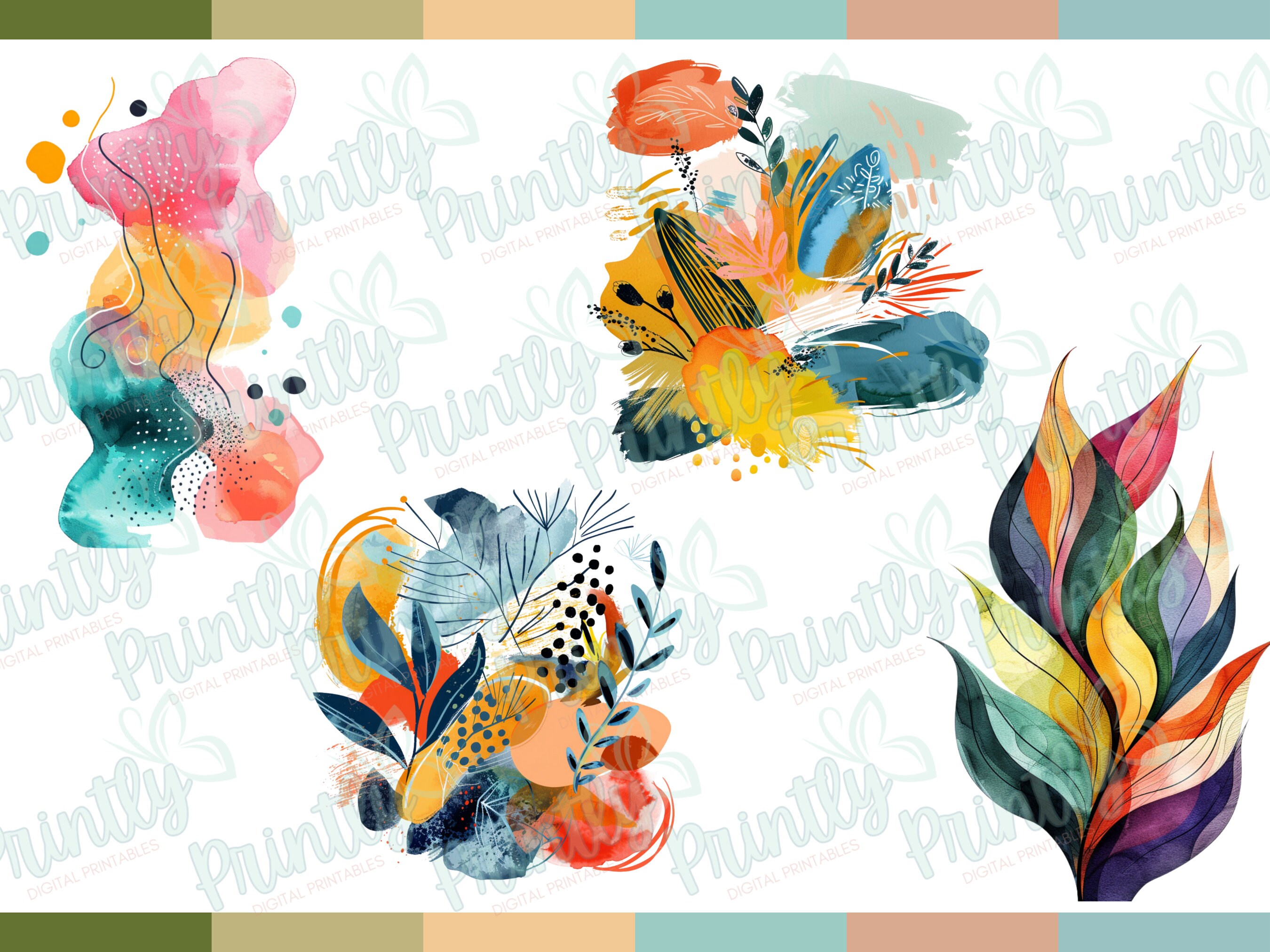 Abstract Shapes Clipart Png Watercolor Blobs Clipart Watercolor Png Svg ...