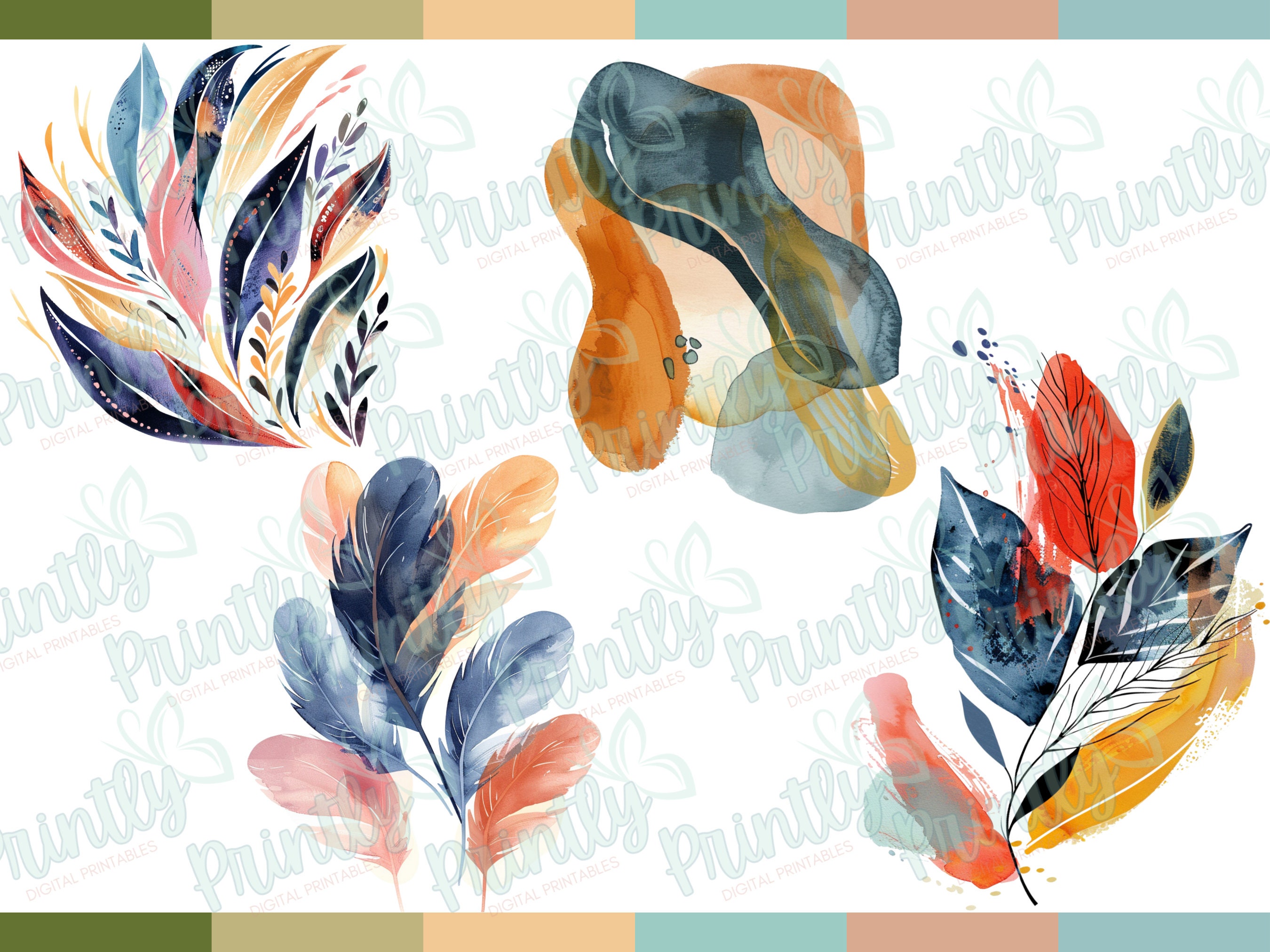 Abstract Shapes Clipart Png Watercolor Blobs Clipart Watercolor Png Svg ...