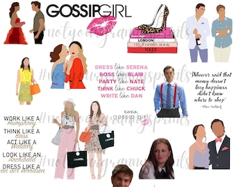 Printable Gossip Girl Stickers PNG Stickers Digital Downloads, Print ...