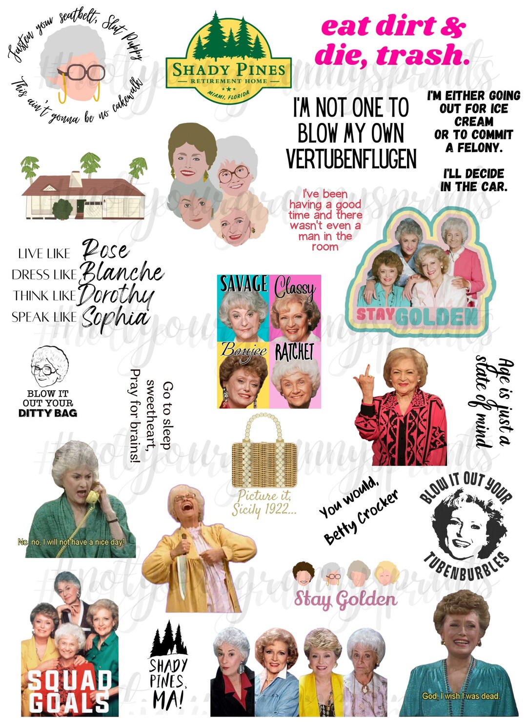 Golden Girls High Resolution Png Printed on Waterslide Paper - Etsy