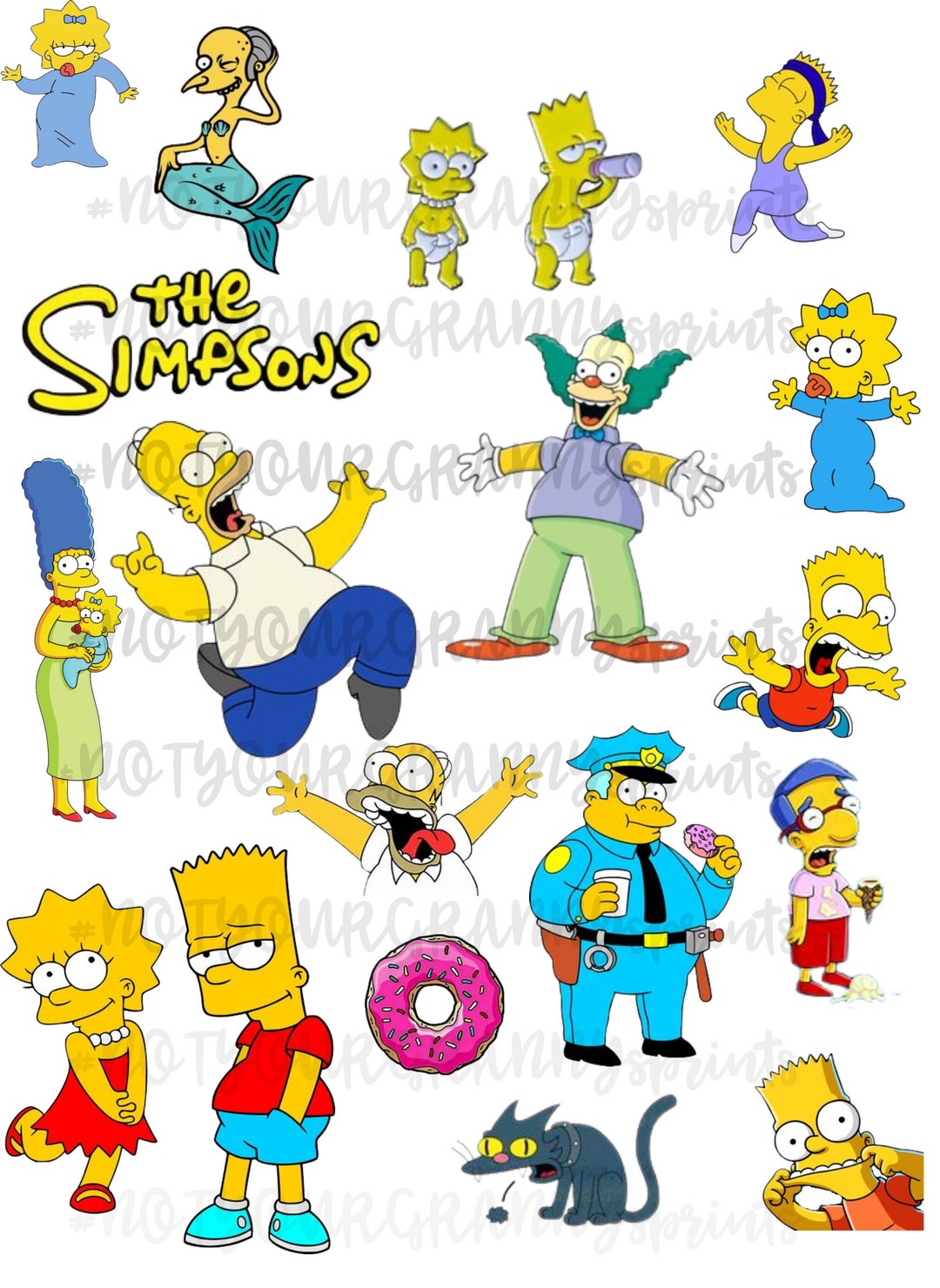 Simpsons 2 Sheet PNG Digital Download - Etsy