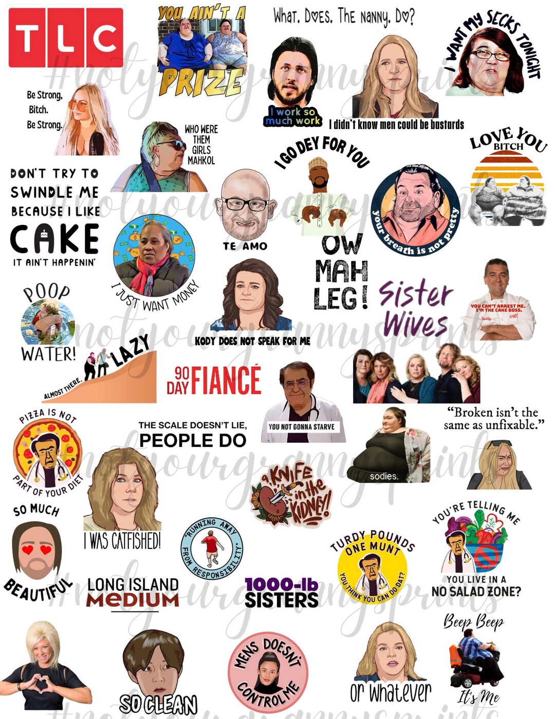 TLC Shows High Resolution Png Printed on Waterslide Paper - Etsy