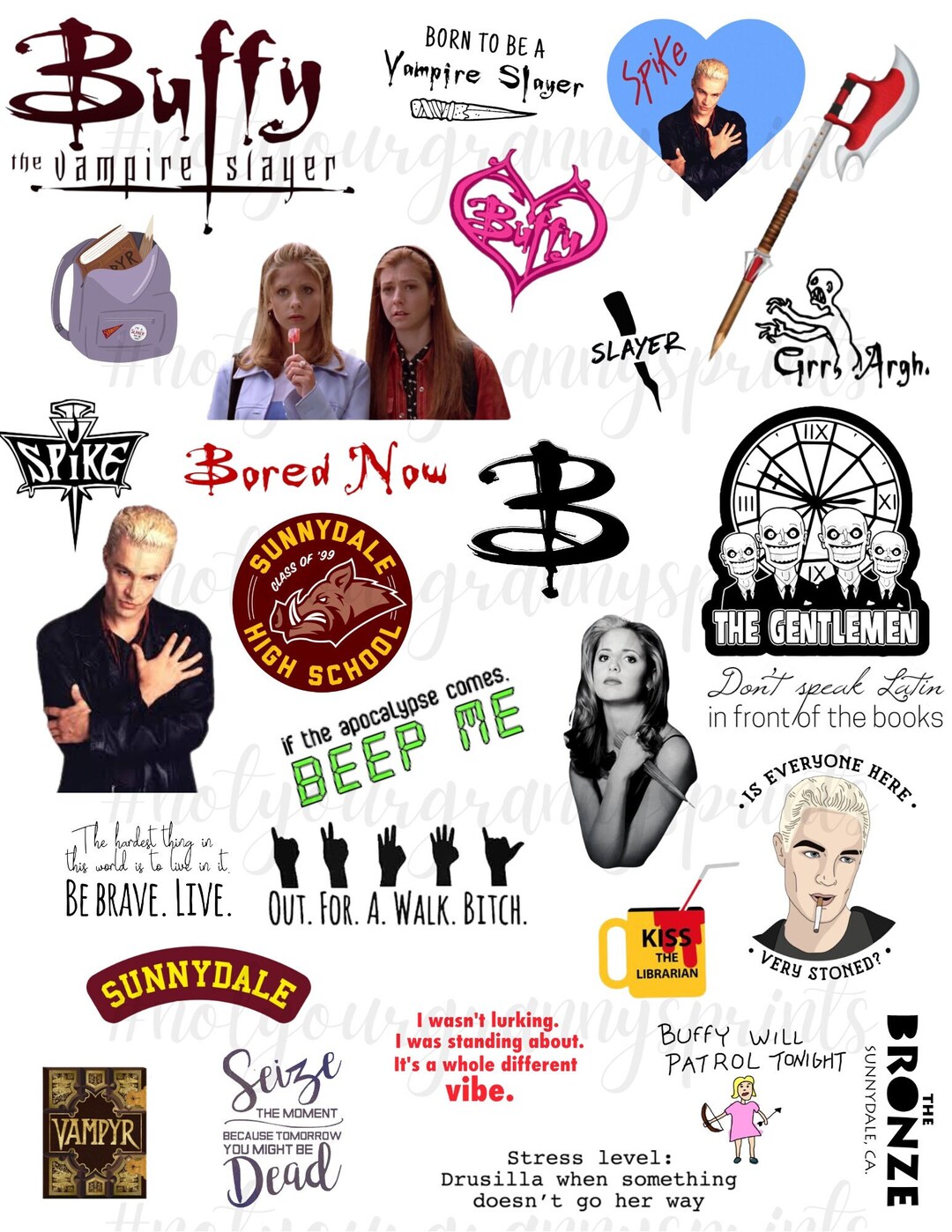 Buffy the Vampire Slayer High Resolution Png Printed on Waterslide ...