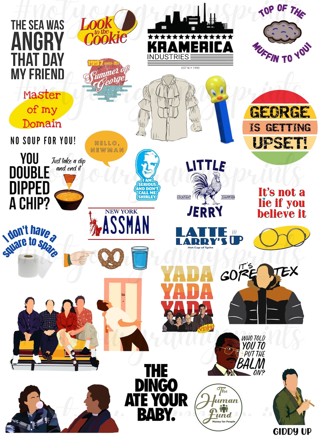 Seinfeld High Resolution Png Printed on Waterslide Paper - Etsy