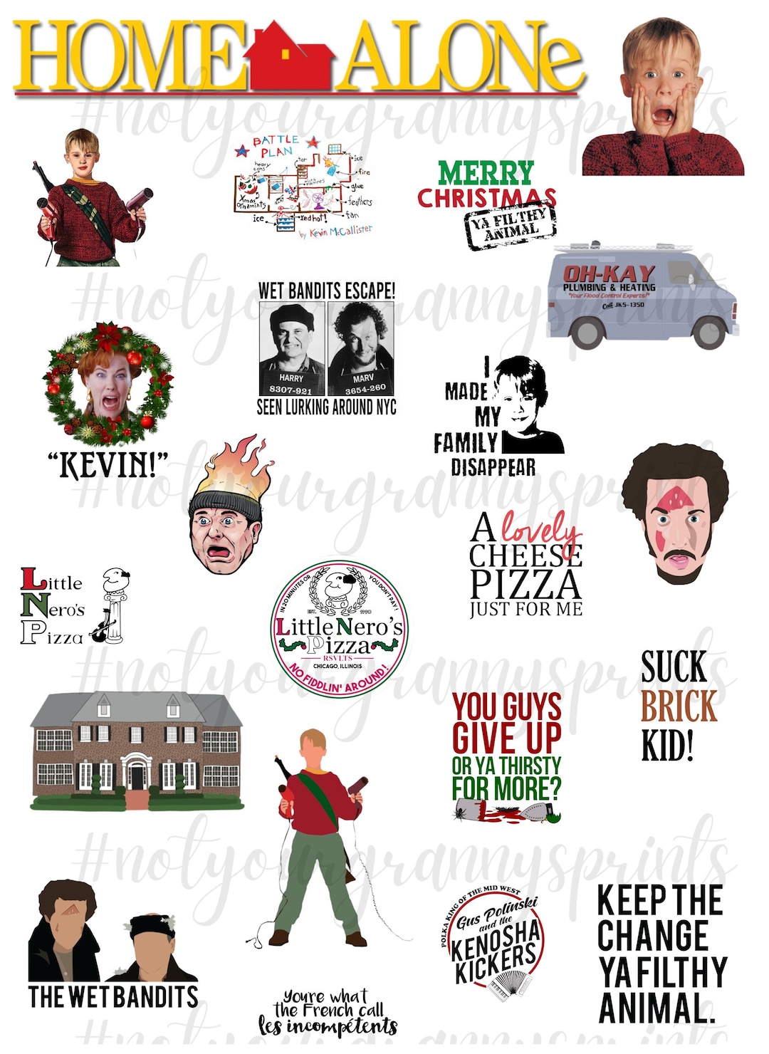 Home Alone High Resolution Png Printed on Waterslide Paper - Etsy