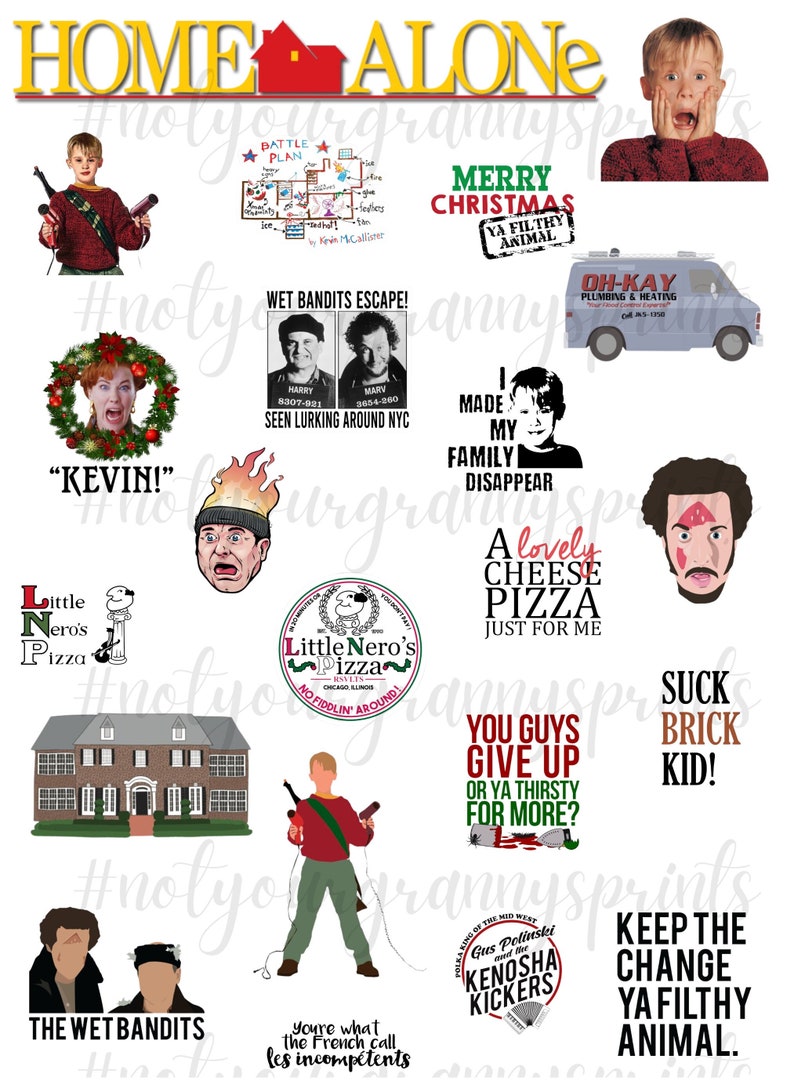 Home Alone High Resolution Png Printed on Waterslide Paper - Etsy