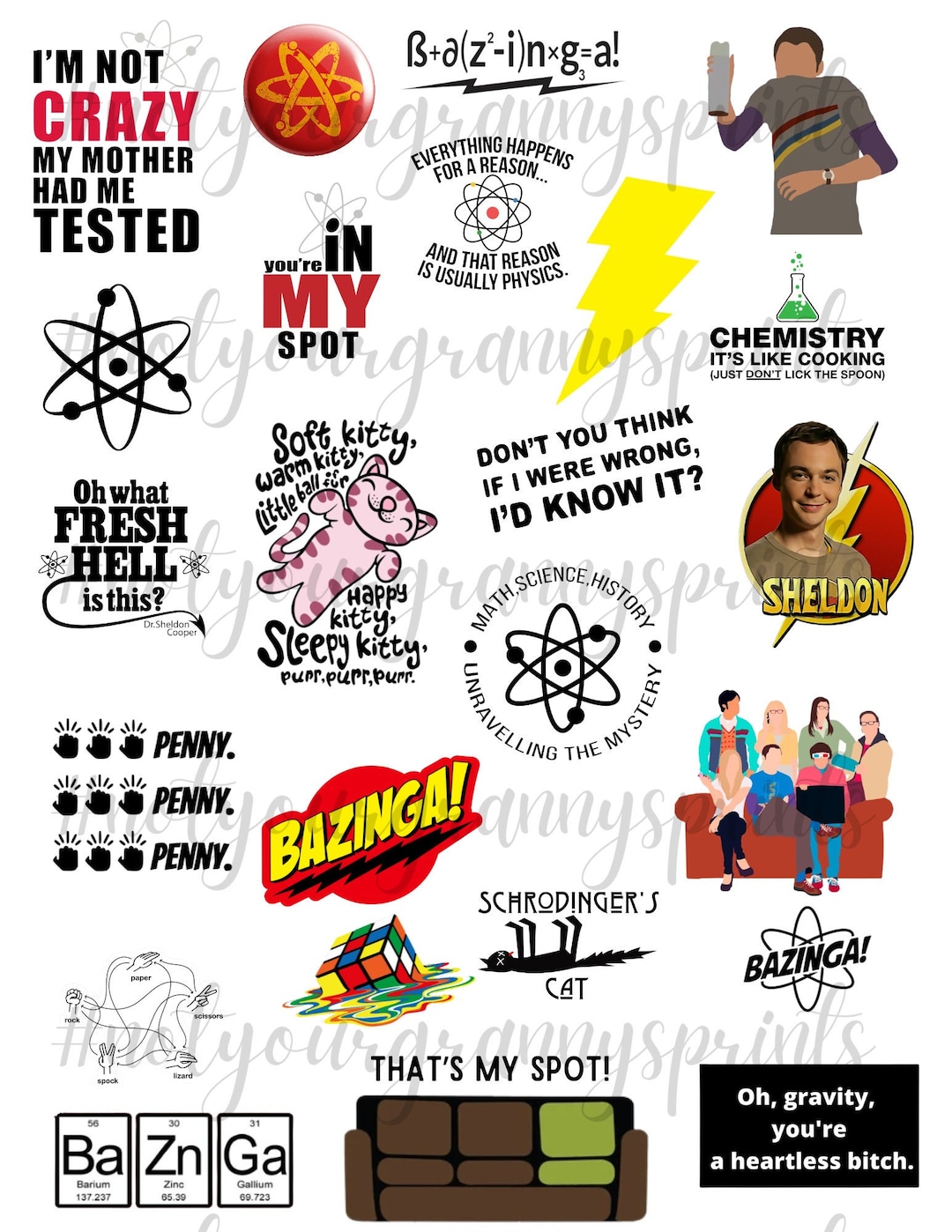 The Big Bang Theory High Resolution Png Printed on Waterslide Paper - Etsy