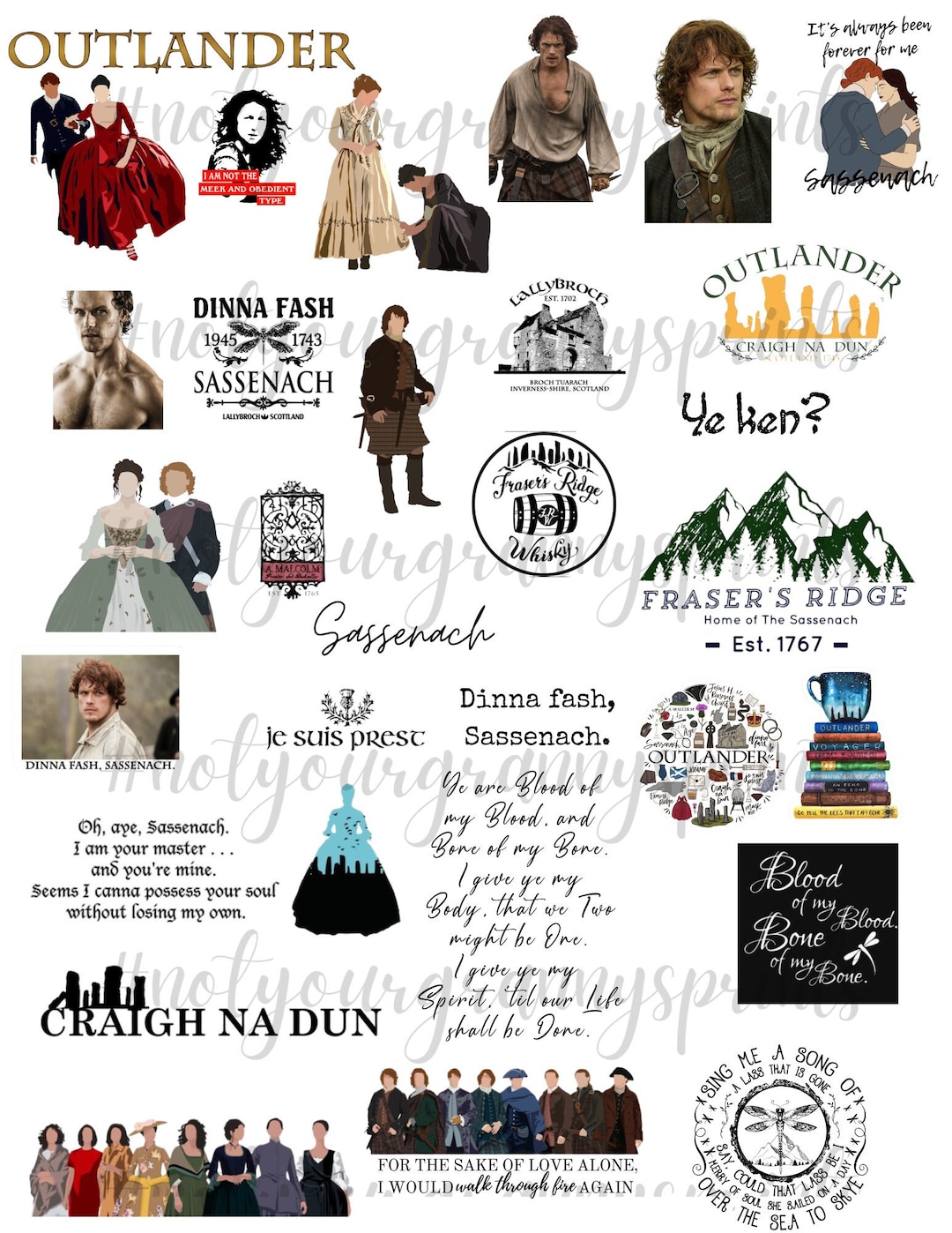 Outlander High Resolution Png Printed on Waterslide Paper - Etsy
