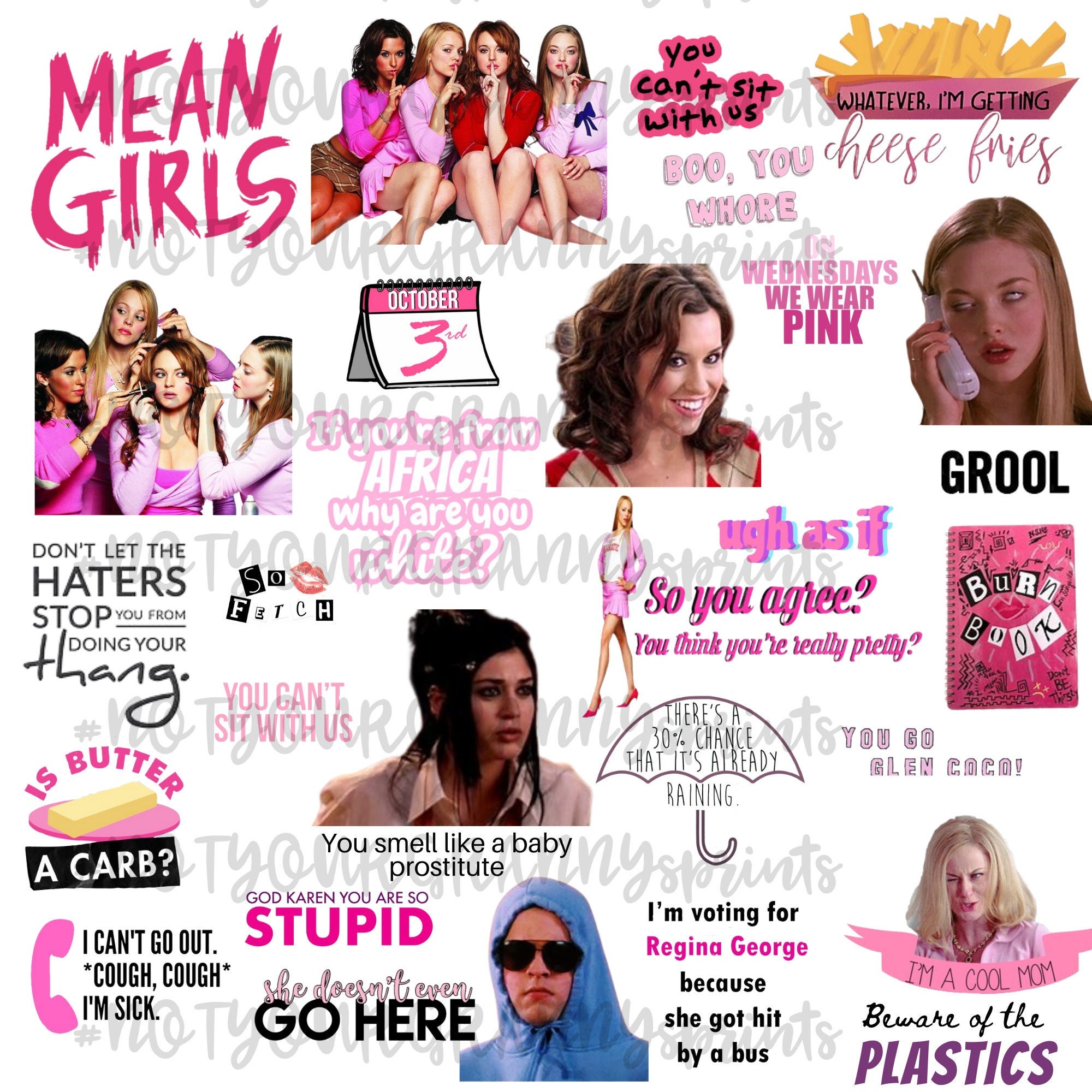 Mean Girls High Resolution Png Printed on Waterslide Paper - Etsy