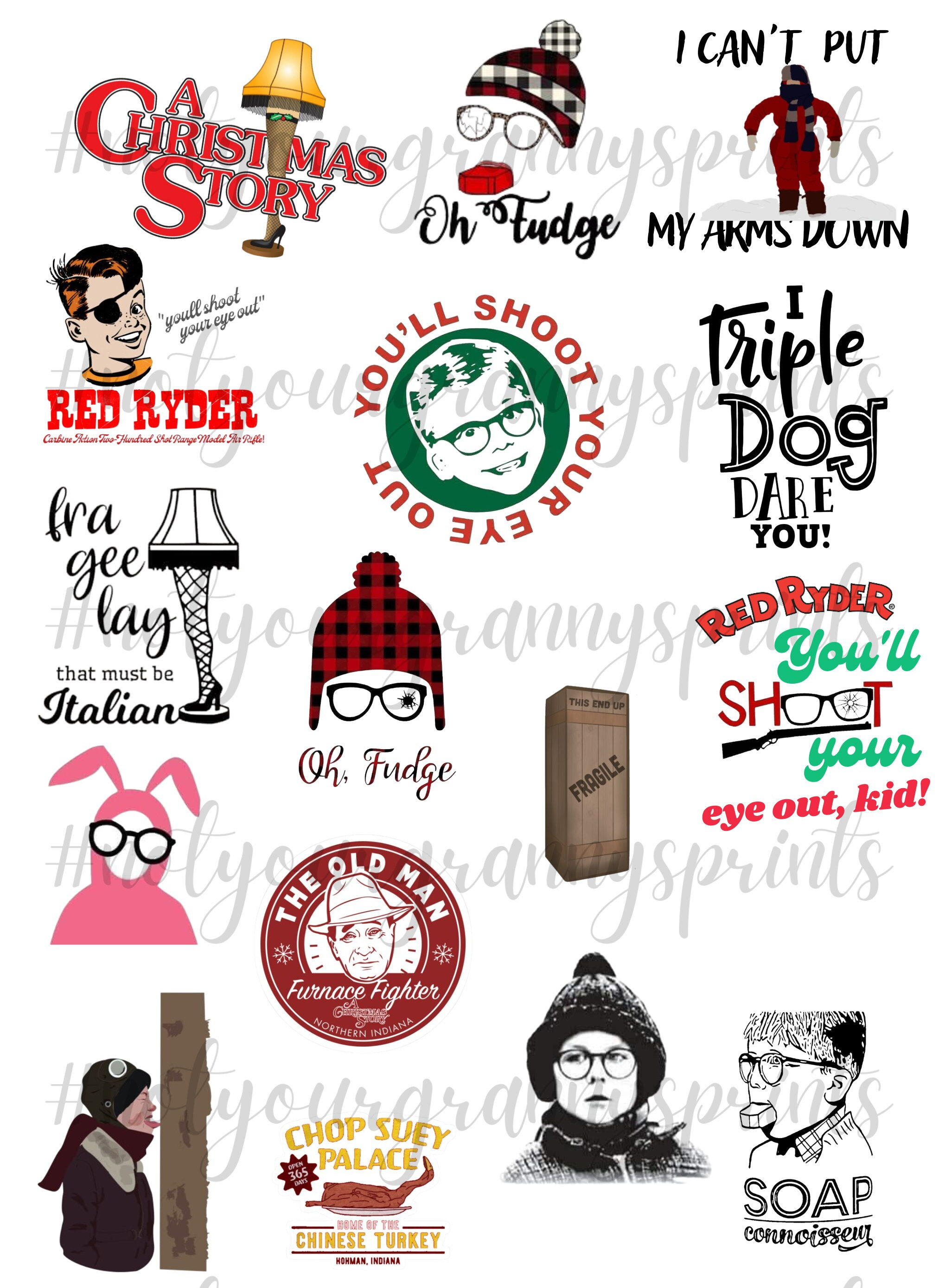 A Christmas Story High Resolution Png Printed on Waterslide - Etsy