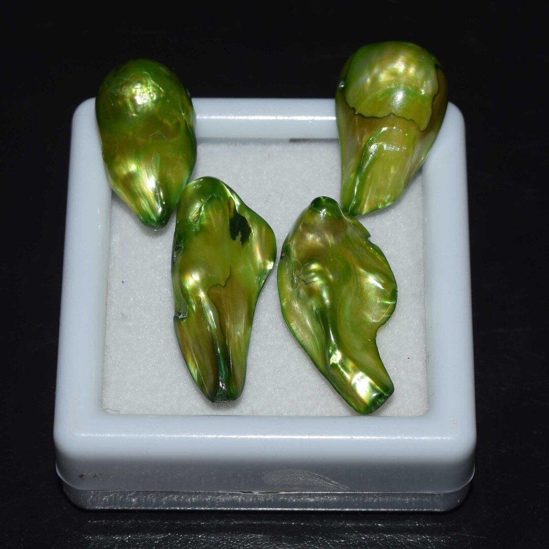 Freshwater Fish Green Pearl Top Drilled Freshwater Pearl Lot - Etsy