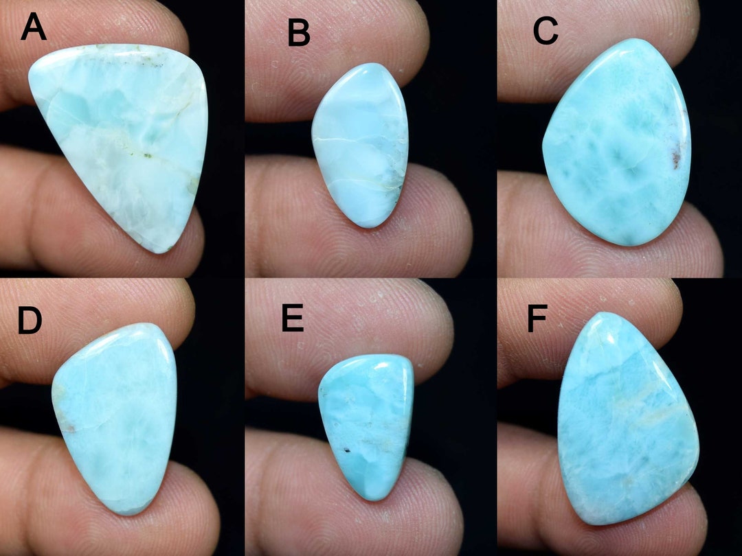 Natural Larimar Cabochon Natural Larimar Cabochon Pectolite Semi ...