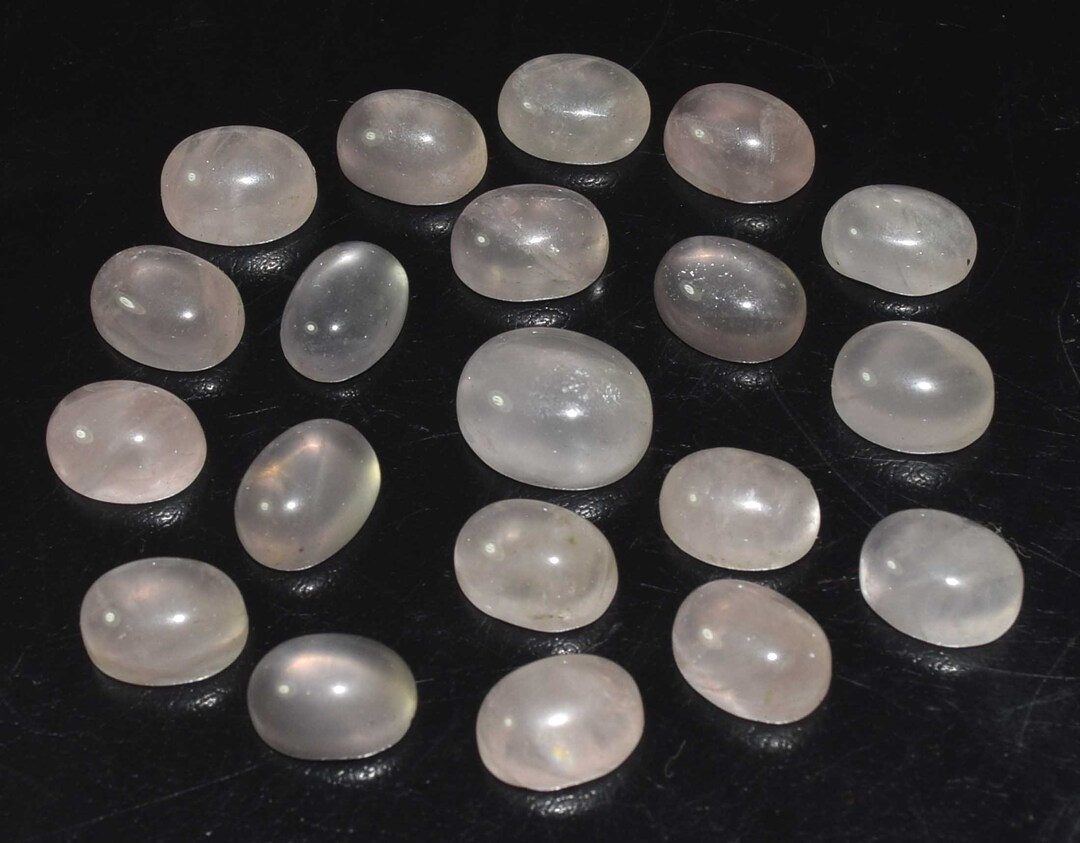 Rose Quartz Cabochon Natural Rose Quartz Oval Cabochon Loose - Etsy