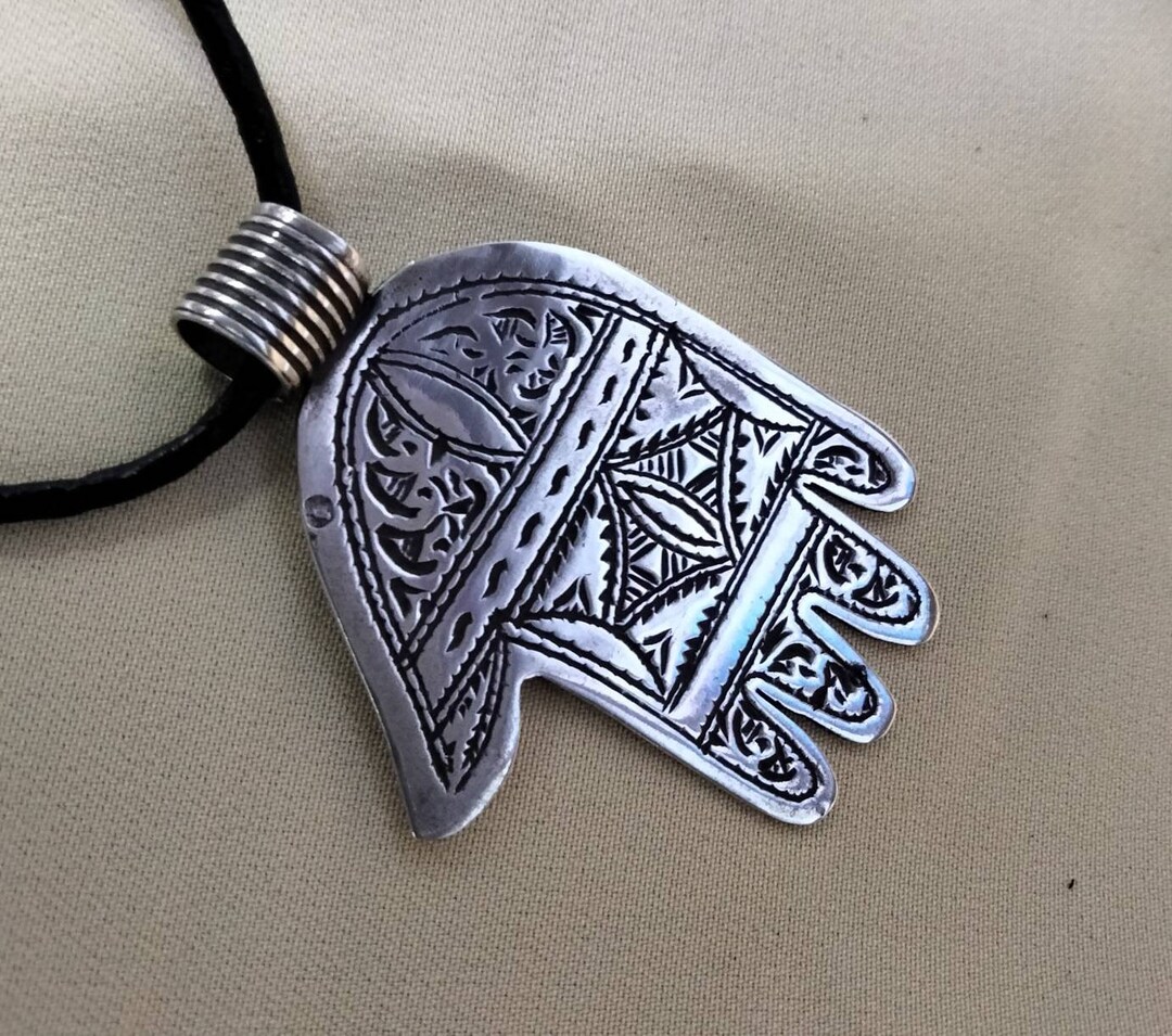 Morocco - Solid Silver Khamsa. Amulet. Jewish Hamsa. Silver Hand of ...