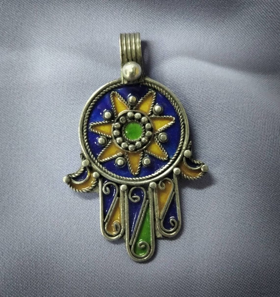 Berber Khamsa in solid silver, hamsa, Berber fatma ha… - Gem