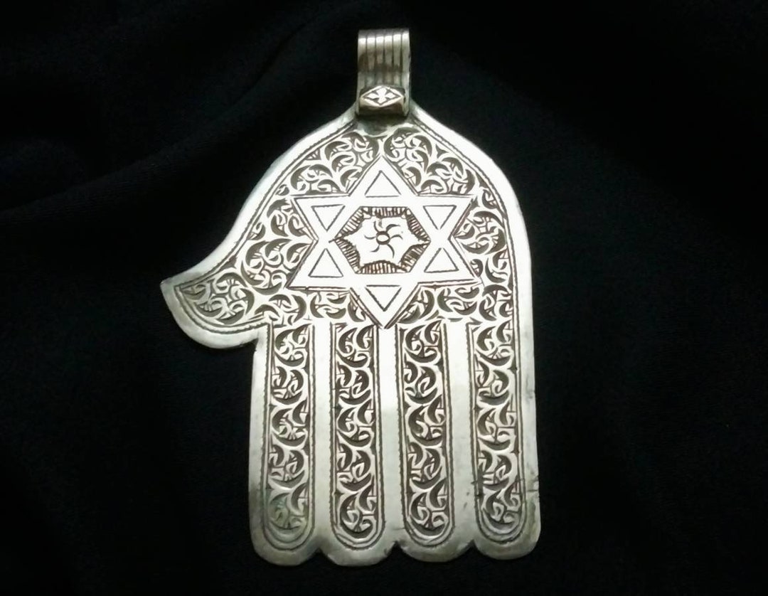 Jewish Khamsa Star of David Essaouira Hamsa Berber Amulet Hand of ...