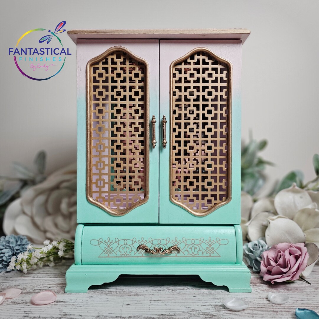 Fairy Jewelry Box Dragonfly Box Colorful Box Hand Painted Vintage Box ...