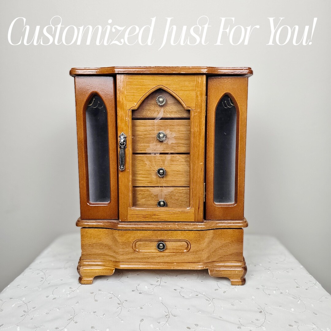 Custom Hand Painted Vintage Jewelry Box | Necklace Storage and 5 ...