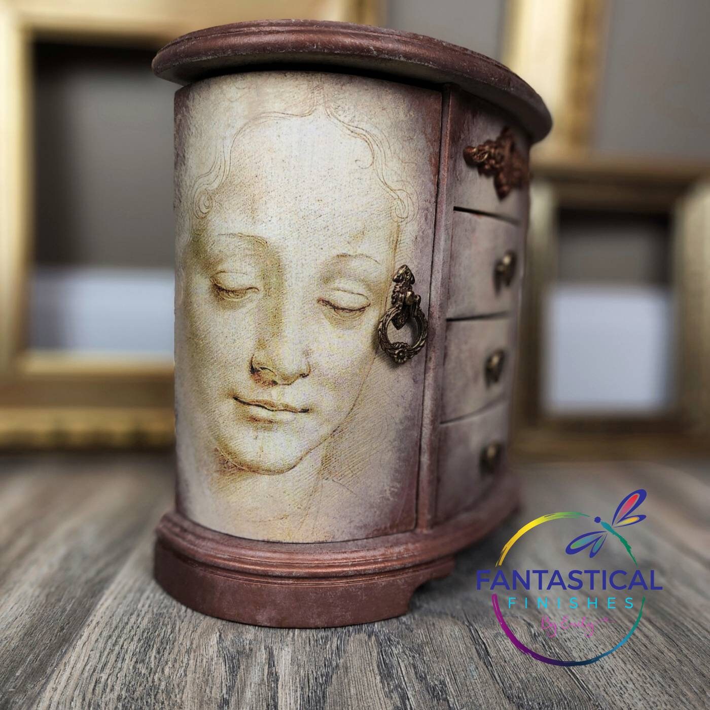Davinci Jewelry Box Hand-painted Decoupage Bronze - Etsy