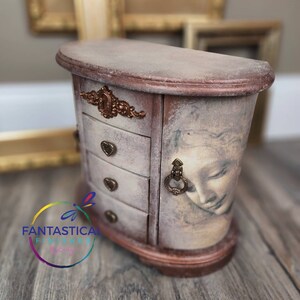 Davinci Jewelry Box Hand-painted Decoupage Bronze - Etsy