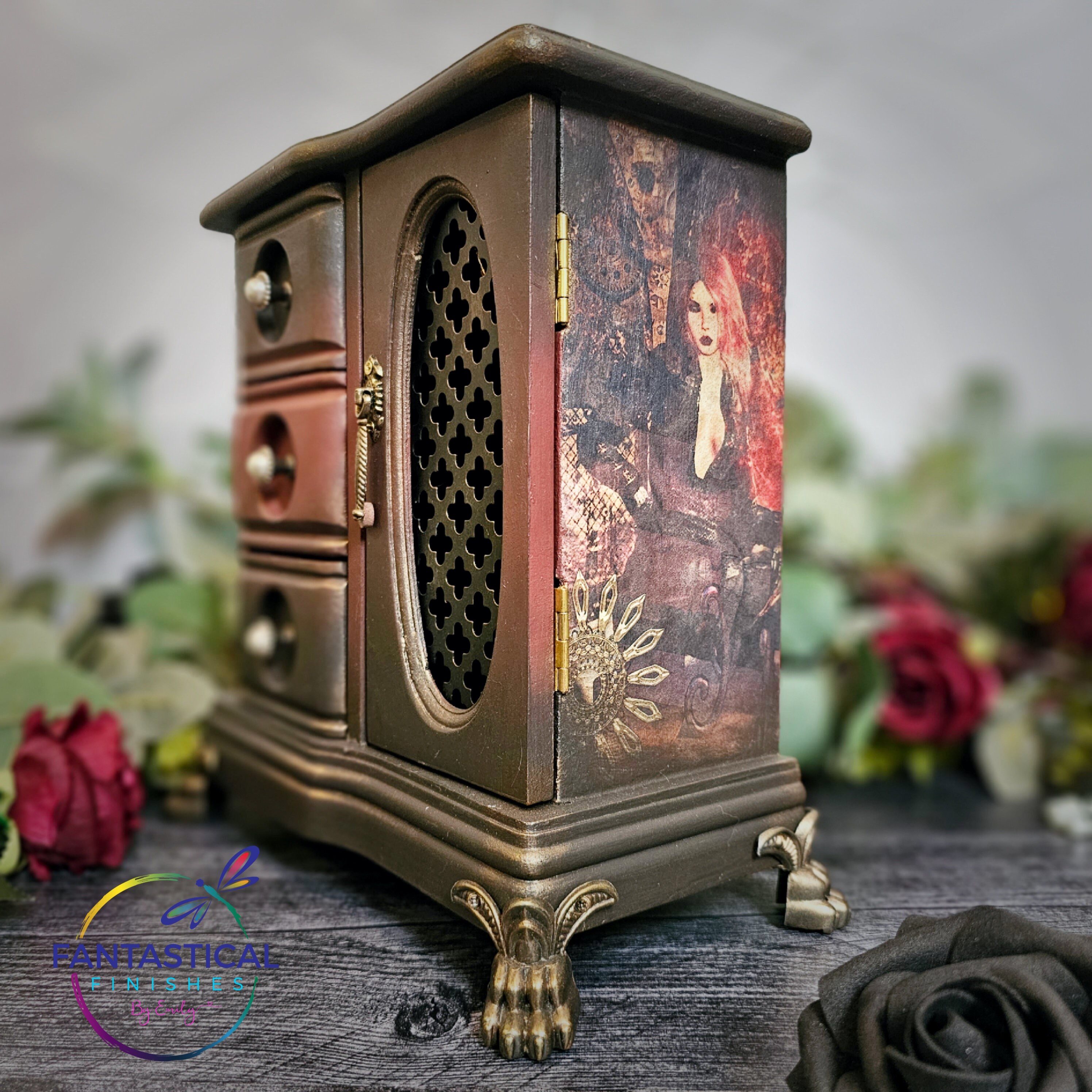 Gothic Jewelry Box | Vampire Box | Haunted Box | Decoupaged Box ...