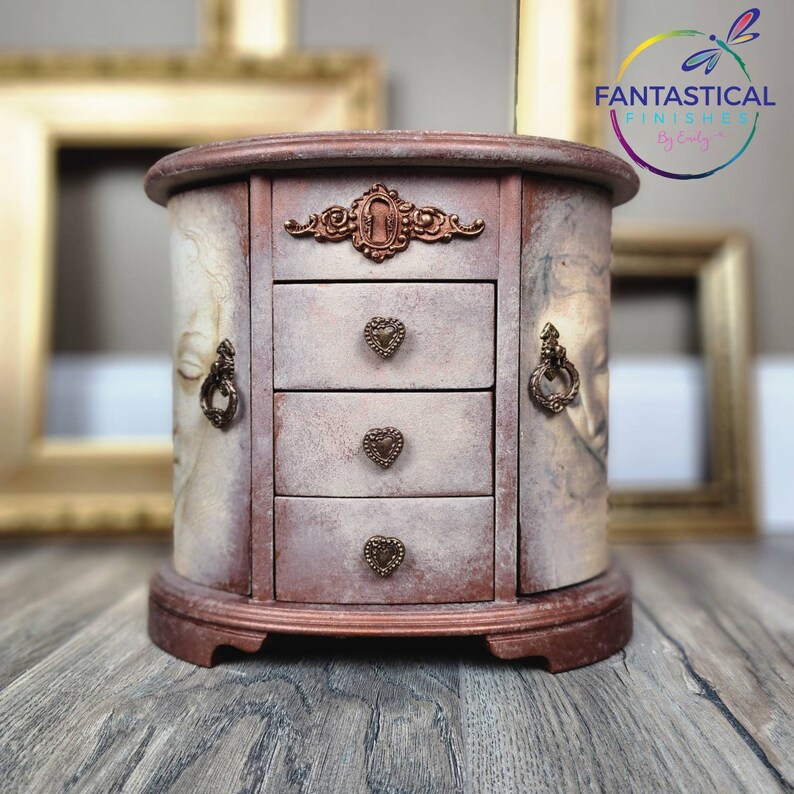 Davinci Jewelry Box Hand-painted Decoupage Bronze - Etsy