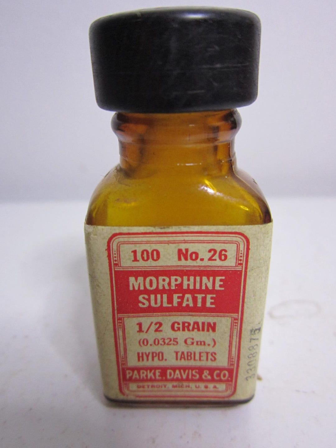 Morphine Parke Davis Co Bottle Apothecary Pharmacy Drug Chemist Jar ...