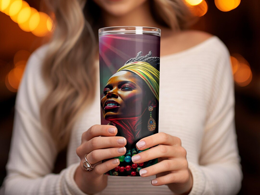 Digital Afrocentric Tumbler Wraps, Vibrant African American Artistic ...