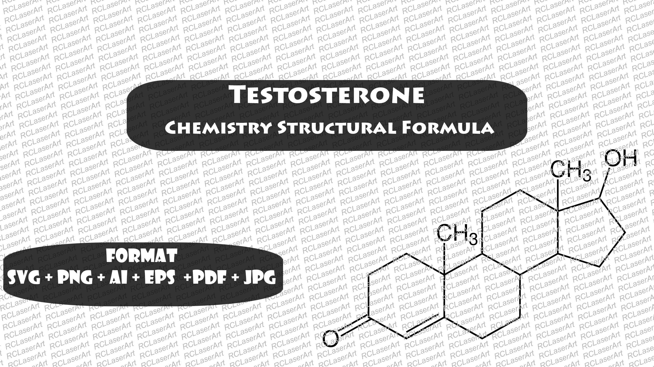 Testosterone Molecule SVG File Chemical Formula Lasers Vector File ...