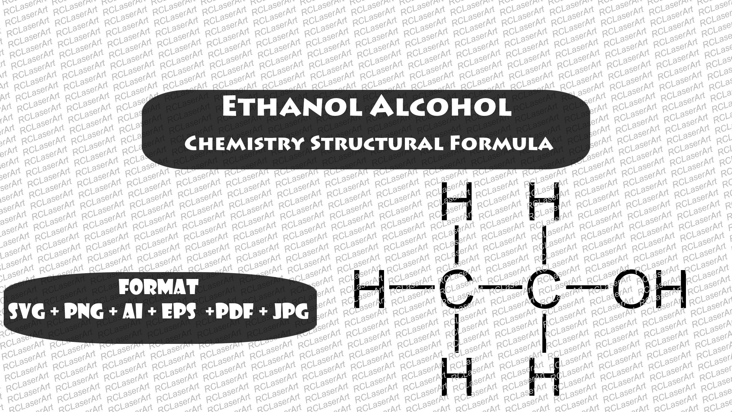 Alcohol Ethanol Molecule SVG File Chemical Formula Lasers Vector File ...