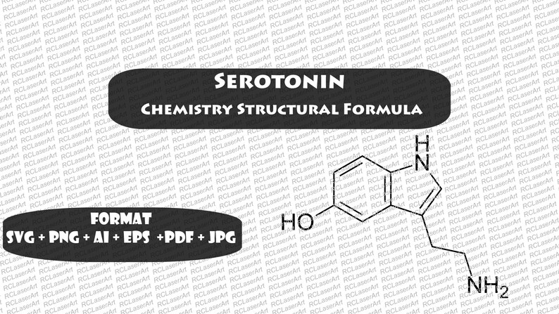 Serotonin Molecule SVG File| Chemical Formula | Lasers | Vector File ...