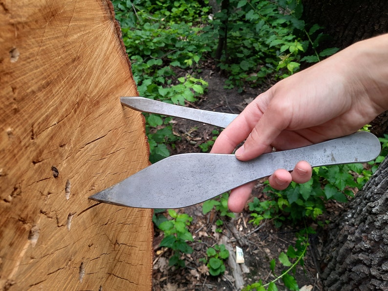 CURVED LEAF Heavy Throwing Knife Set of 3 Heavy Throwing | Etsy