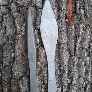 CURVED LEAF Heavy Throwing Knife, Set of 3 Throwing Knives 410grams/0 ...