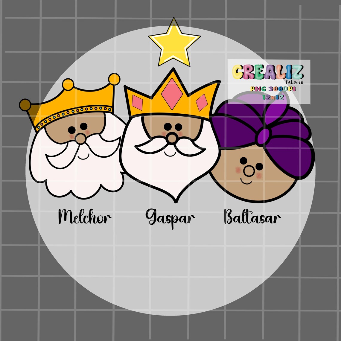 3 King, PNG File, Sticker, PNG, Sublimation, Melchor, Baltasar, Gaspar ...