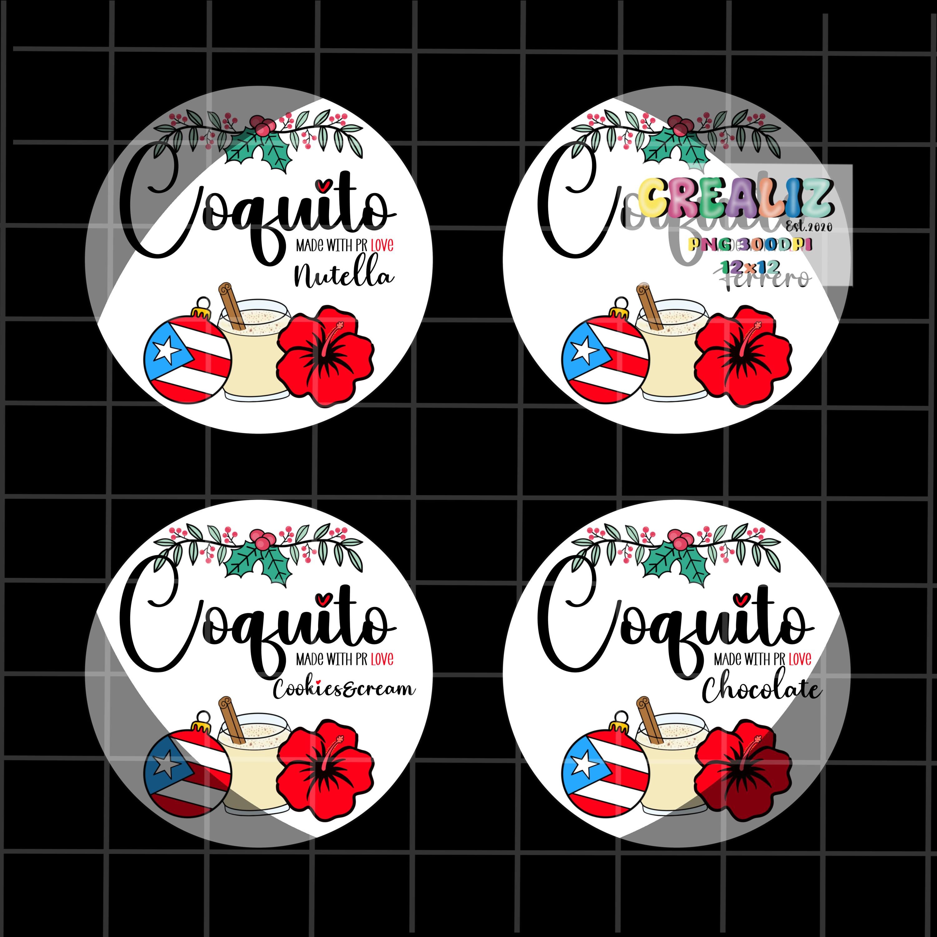 Coquito PNG Circle File/ Made With Love/ Sticker/ Various / Labels - Etsy