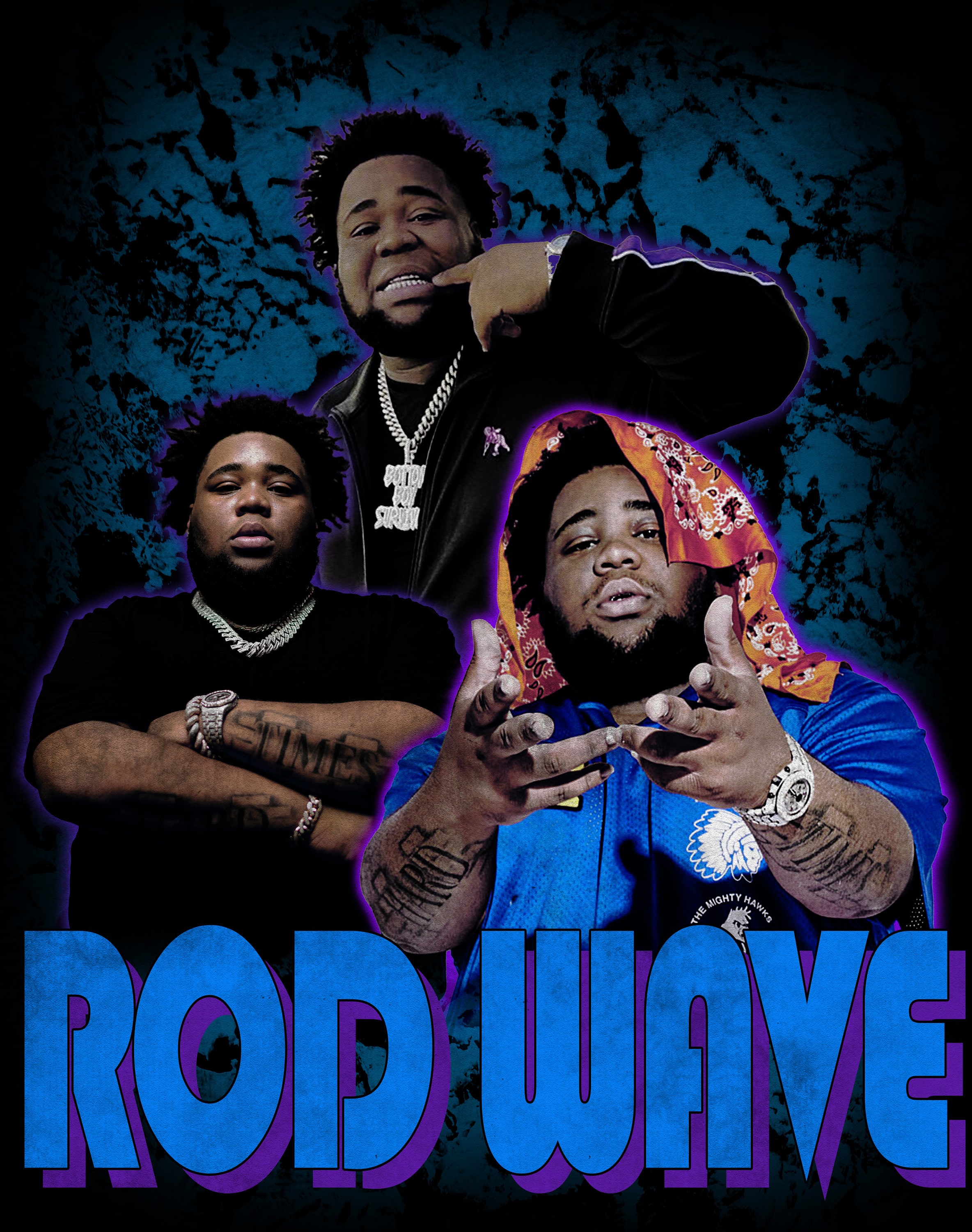 Drawing & Illustration Digital PNG Rod Wave silhouette Rap Hip-hop Rod ...