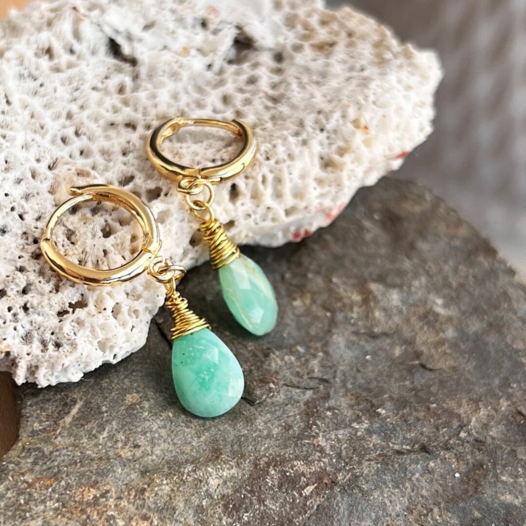 GREEN GEMSTONE EARRING Earrings for Women Women's - Etsy